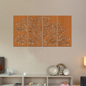 dřevo života 4 dílný dřevěný listnatný strom Barevný vzor: Javor, Rozměry (cm): 80x44