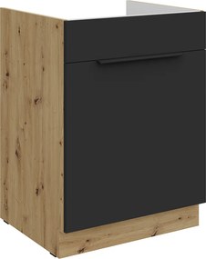ARIA ac | dolní skříňka 60 ZL 1S dřezová | 60 cm | PREMIUM BOX | artisan/černá