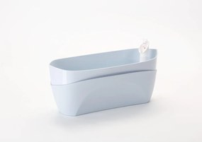 Samozavlažovací truhlík Doppio šedomodrá 38 cm