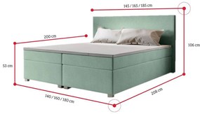 Postel Boxspring SIMPLE + rošt + matrace + topper, 180x200, Cosmic 10