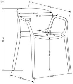 Plastové křesílko MACKENZIE — bílá Halmar