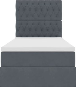 Postel s úložným prostorem a matrací Tmavě šedá 100 x 200 cm 3372070