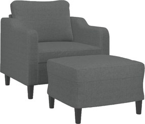 Křeslo s podnožkou tmavě šedé 60 cm textil 3201128