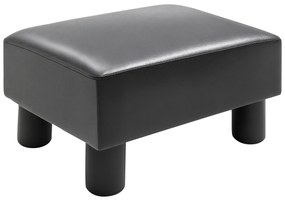 HOMCOM Chesterfieldská lavice z umělé kůže černá 40x30x24cm stylová a pohodlná do obývacího pokoje a předsíně | Aosom.de