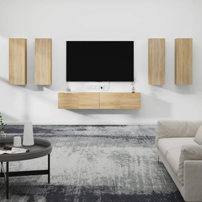 6dílný set TV skříněk dub sonoma kompozitní dřevo 3114344
