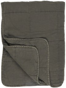 IB LAURSEN Prošívaný přehoz Thunder Grey 130 × 180 cm, šedá barva, černá barva, textil