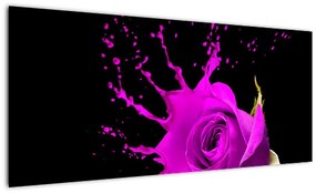 Abstraktní obraz růže - obraz (100x40cm)