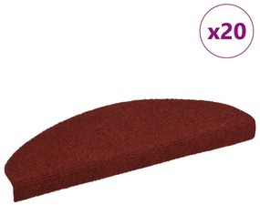 Schodové rohože samolepicí 20 ks 65 x 21 x 4 cm vínově červené půlkulaté velké 3365647