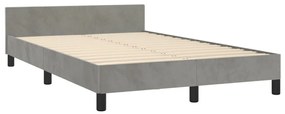 vidaXL Rám postele s čelem světle šedý 120 x 190 cm samet