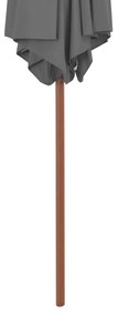 Zahradní slunečník s dřevěnou tyčí 270 cm antracitový - Default Title
