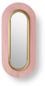 Oválné zrcadlové svítidlo ze dřevěné dýhy Lens Oval Wall  Oválné zrcadlové svítidlo ze dřevěné dýhy Lens Oval Wall Barva svítidla: Zlatá, Dekor: Bledě…