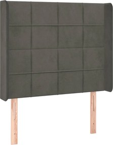 Box spring postel s matrací a LED tmavě šedá 90x190 cm samet 3139536
