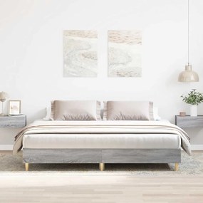 Rám postele bez matrace Grey Sonoma 200x200 cm kompozitní dřevo 3328704