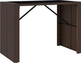 5dílný zahradní barový set s poduškami hnědý polyratan 3200666