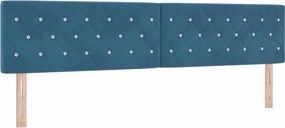 Postel s boxspringem s matrací Tmavě modrá 200 x 200 cm samet 3339132