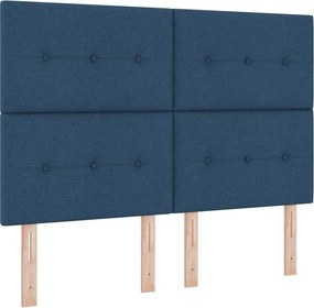 Postel s boxspringem s čelo Modrá 140 x 190 cm textil 3344071