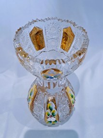 Váza GL se zlatem a smaltem 18 cm