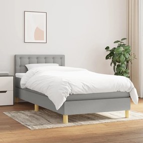 vidaXL Box spring postel s matrací 90x190 cm textil [3140897] Barva: světle šedá