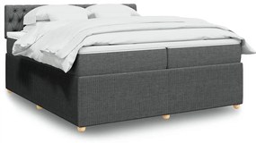 Box spring postel s matrací tmavě šedá 200x200 cm textil