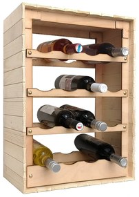 Stojan na víno Box na 16 lahví - natur