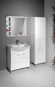 Aqualine Aqualine, ZOJA/KERAMIA FRESH skříňka vysoká 50x184x29cm, bílá, zásuvky, 51291