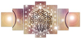 Obraz - Mandala s elementy (210x100 cm)