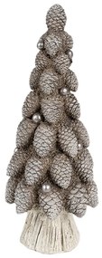 Hnědá dekorace vánoční stromek se šiškami Christmas Tree - Ø 7*19 cm