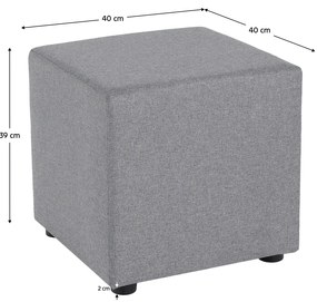 Kondela Taburet, látka Twist, šedá, REGOR