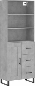 Skříň highboard betonově šedá 69,5x34x180 cm kompozitní dřevo 3190049