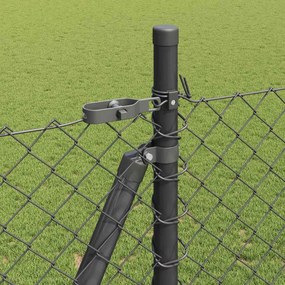 Zábradlí s betonovým základem 10 x 1,5 m Ocel potažená PVC Šedá 3351260