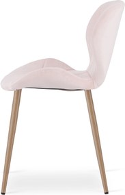 Jídelní židle MANGO VELVET, světle růžová