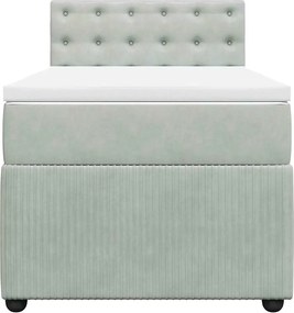 Box spring postel s matrací světle šedá 90x190 cm samet 3289914