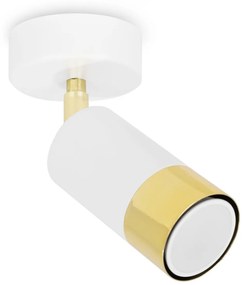 Bodové svítidlo Hugo, 1x bílé/zlaté kovové stínítko, (možnost polohování)
