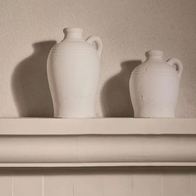 OnaDnes -20% Bílá terakotová váza Kave Home Palafrugell 36 cm