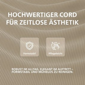 Sada 2 ks jídelních židlí Ina, látka cord, světlá antik - hnědá