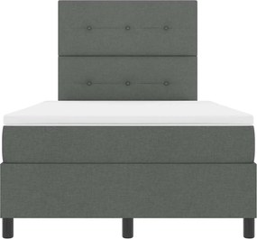 Postel s boxspringem s čelo Tmavě šedá 120 x 200 cm textil 3339379