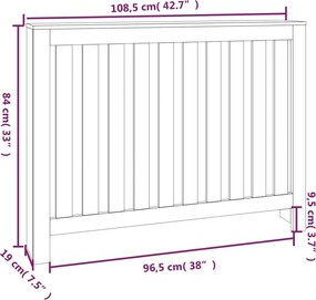 vidaXL Kryt na radiátor 108,5x19x84 cm masivní borové dřevo [822575] Barva: Přírodní