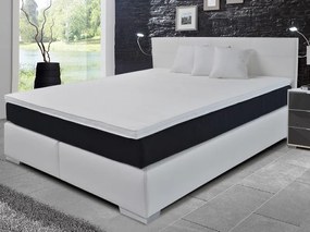 Postel boxspring Livorno 180x200 cm, bílá ekokůže