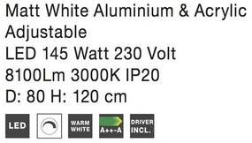 Nova Luce Závěsné LED svítidlo DEA, 145 W 3000K stmívatelné Stmívaní: Nesmívatelné
