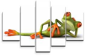 Sablio Obraz - 5-dílný Ležící žába - 125x90 cm