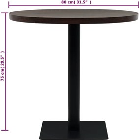 Bistro stůl MDF a ocel kulatý 80 x 75 cm 245610