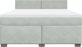 Box spring postel s matrací světle šedá 180x200 cm samet 3288672