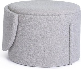 Světle šedý taburet z textilie bouclé Anthea – Yes Everyday