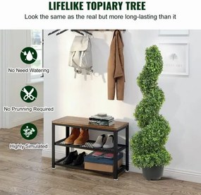 Umělé topiary Zimostráz, 0,9 m vysoký (2 kusy) Umělá topiová rostlina Venkovní