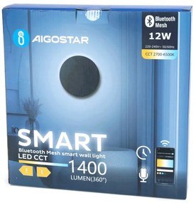 Aigostar - LED Stmívatelné nástěnné svítidlo MESH Smart LED/12W/230V černá