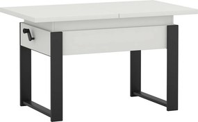 Rozkládací polohovací konferenční stolek HOGO 3v1 | 120-157x62,5-74,5x67 cm | síla horní desky 32 mm | bílá/černé nohy