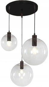Toolight Závěsné skleněné stropní svítidlo Lassi Black 20 + 25 + 30 cm