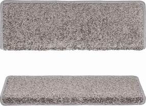 Schodové rohože 15 ks 65 x 21 x 4 cm šedé s obdélníkovým okrajem 134575