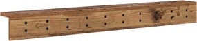 věšák, nástěnný, s poličkou, kompozitní dřevo, 10,5x100x10,5 cm, staré dřevo, Dekorino TK20260046