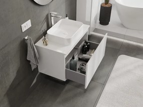 Mexen Orio, koupelnová skříňka 80 cm, 1 zásuvka, bílá lesklá, 91A10-08047-1-BF00